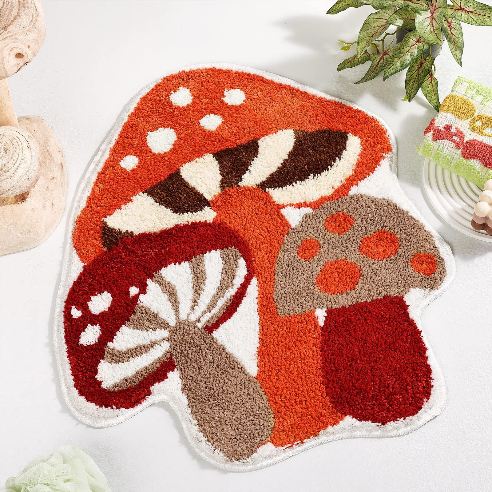 Amazon.com: Round Fringe Shag Rugs Psychedelic Mushroom and Flower ...