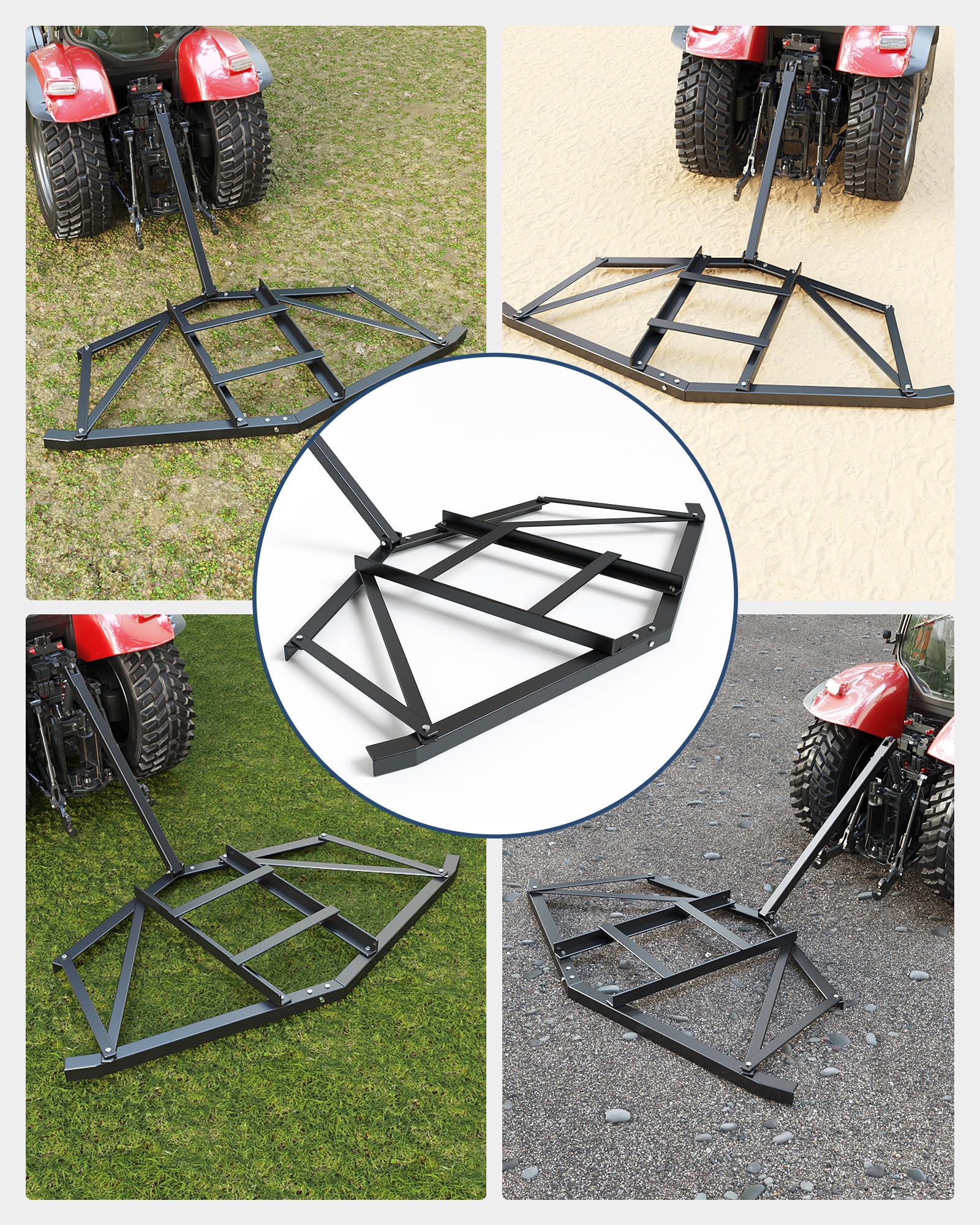 KYBOLT 66" Wide Driveway Drag with [ 2 Adjustable Bars ], Heavy Duty ...