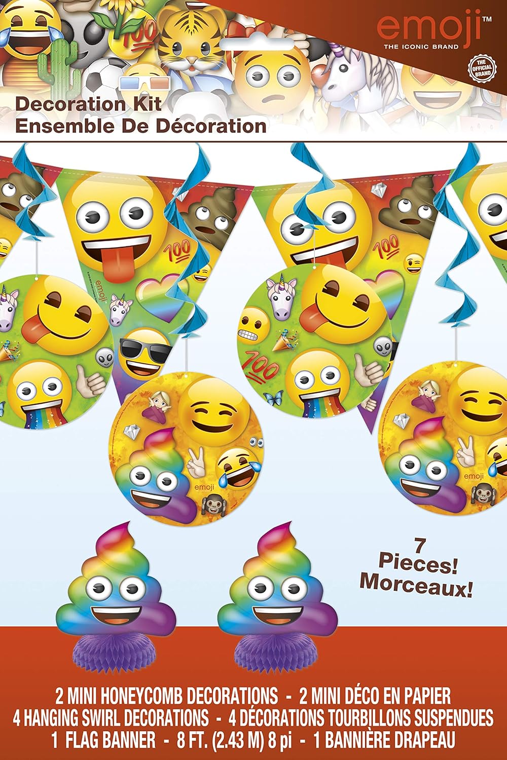 Amazon.com: Rainbow Fun Emoji Decorating Kit | Assorted | 7 Pcs : Toys ...