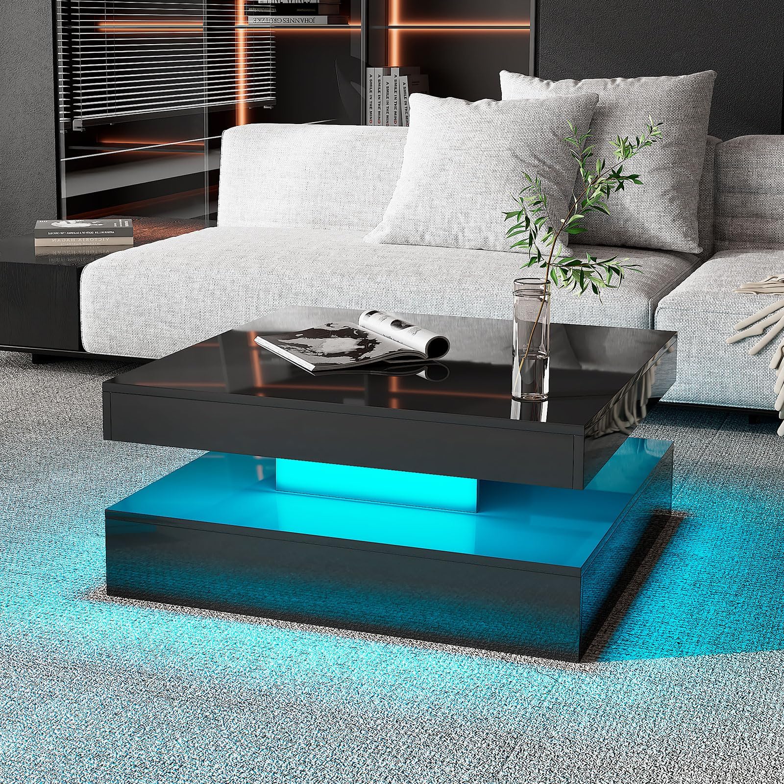 Scotrade New Elegent LED Infinity Coffee Table - White & Black ...