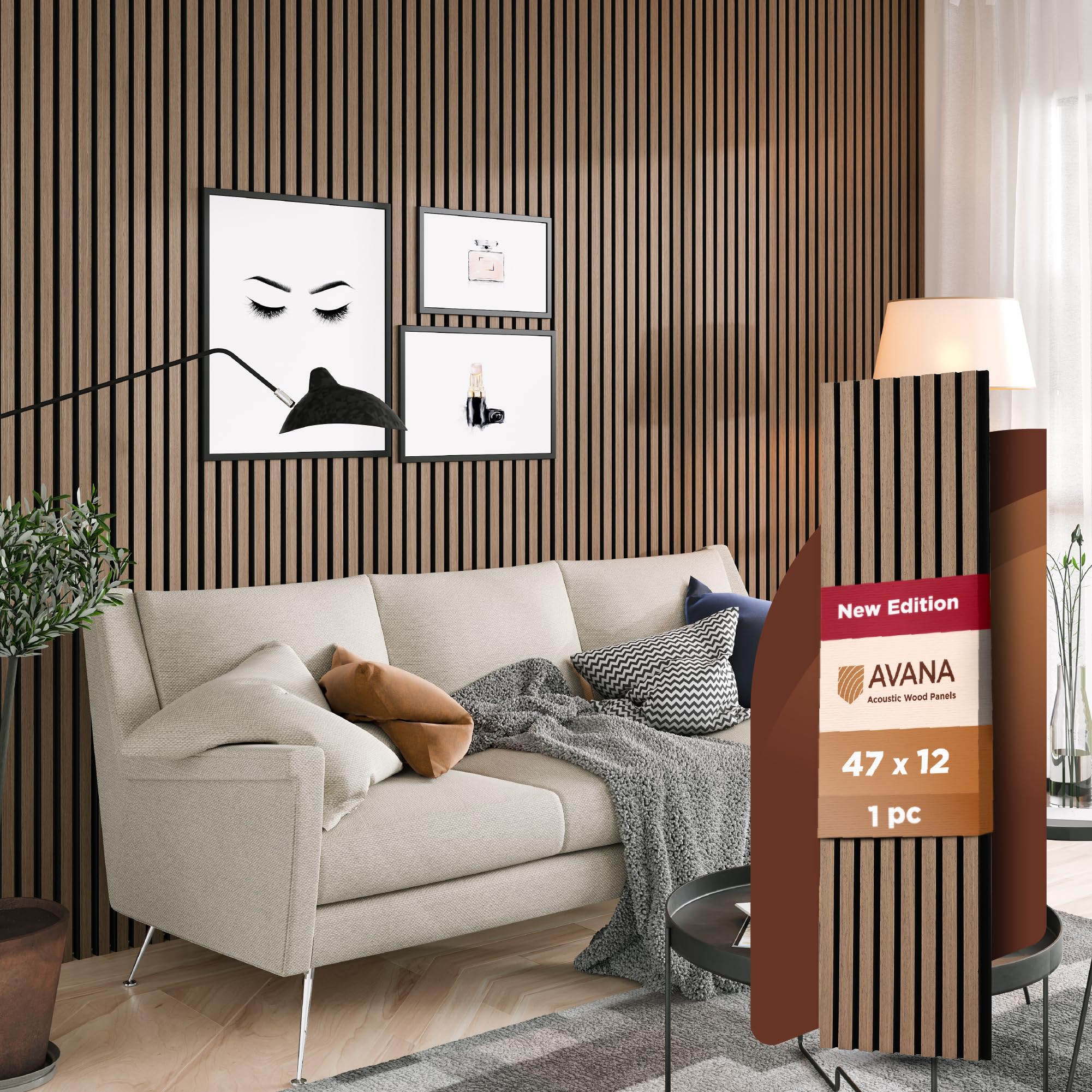 Amazon.com: Avana Modern Acoustic Wood Wall Panels – 47.2 X 12.6 Inch ...