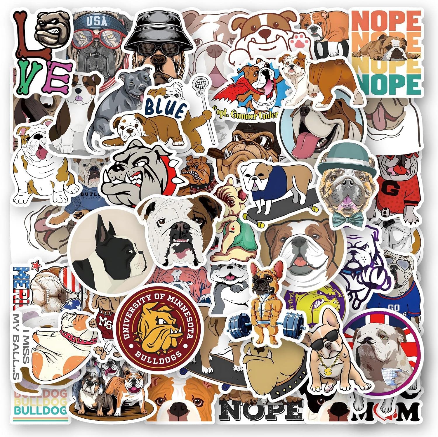 Amazon.com: 50PCS American Bully Pitbull Sticker,Cute Pit Bull Stickers ...