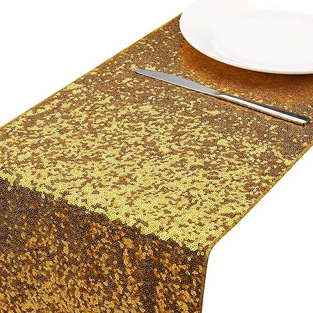 MengH-SHOP Runner da Tavolo con Paillettes Tovaglia Glitter ...