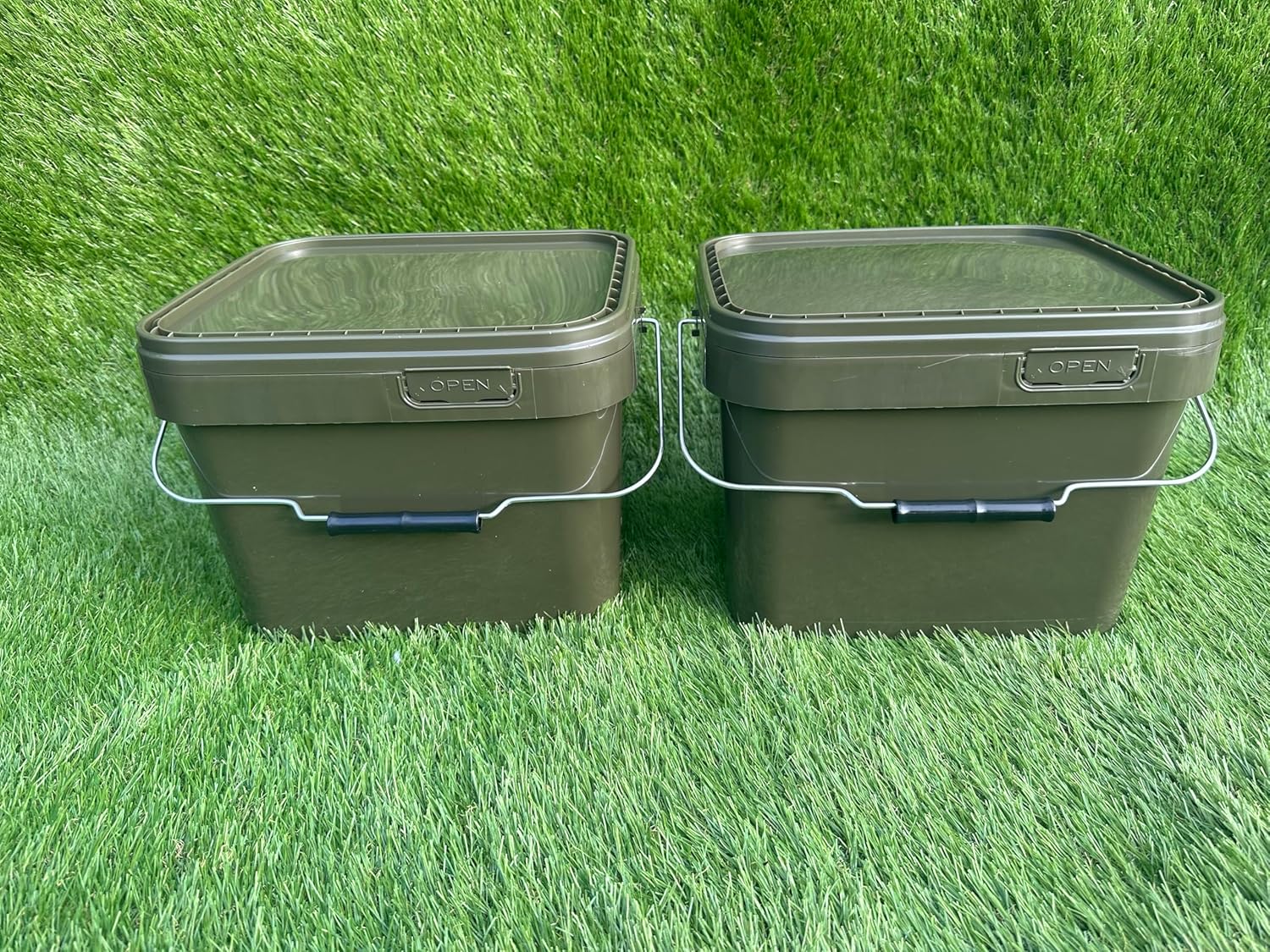 Lidsters Fishing Square Bucket 5L 10L 17L Litre Carp Fishing Bait ...