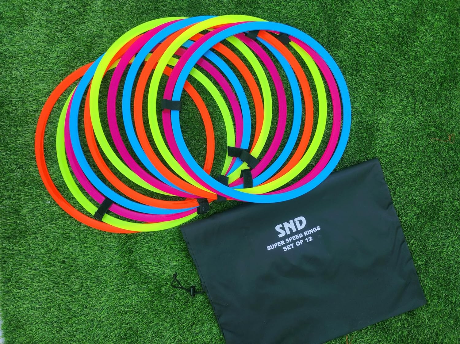 22YardsPro Super Speed Rings Ladder, Set of 12 Pcs Agility Ring Ladder ...