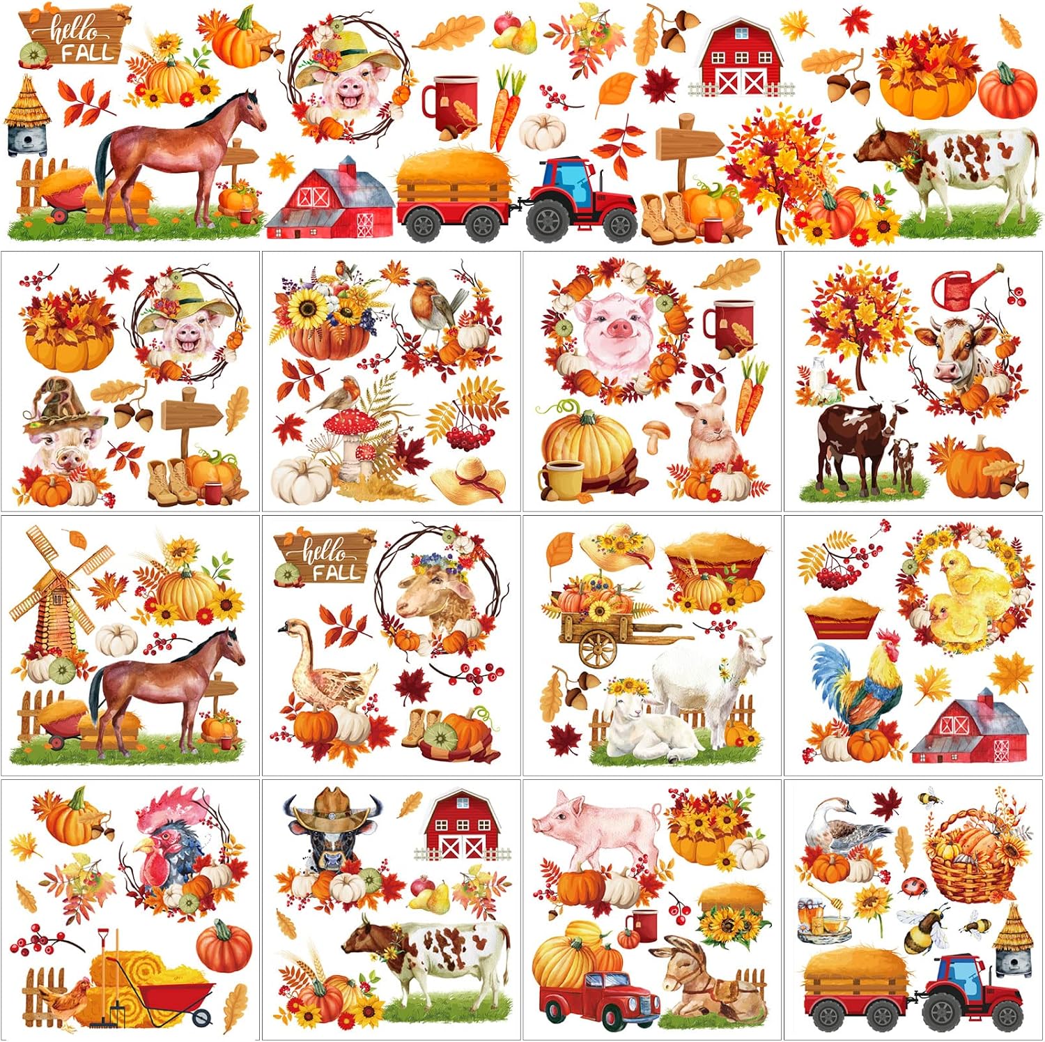 Amazon.com: BBTO 12 Sheets Thanksgiving Rub on Transfers for Crafts and ...