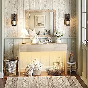 Amazon.com: TIQLAB Console Table, Entryway Table with LED Light, 44 ...