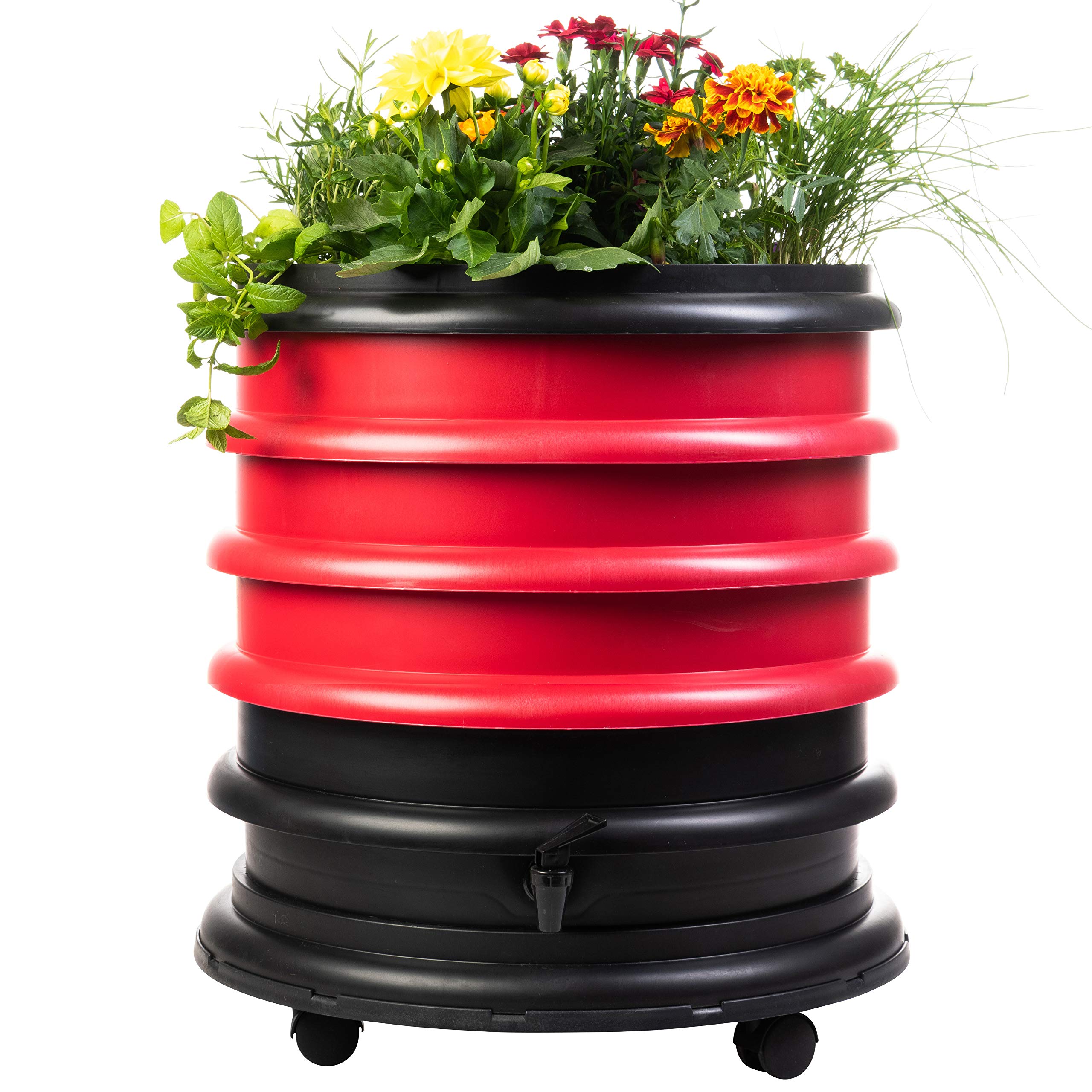 WORMbox | Wormery Worm Farm composter 3 Red Trays + Planter | 48 liters ...