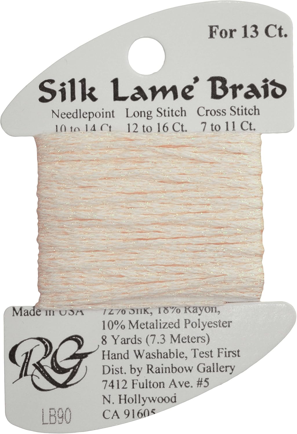 Amazon.com: Rainbow Gallery Silk Lame Braid Metallic Needlepoint Thread ...