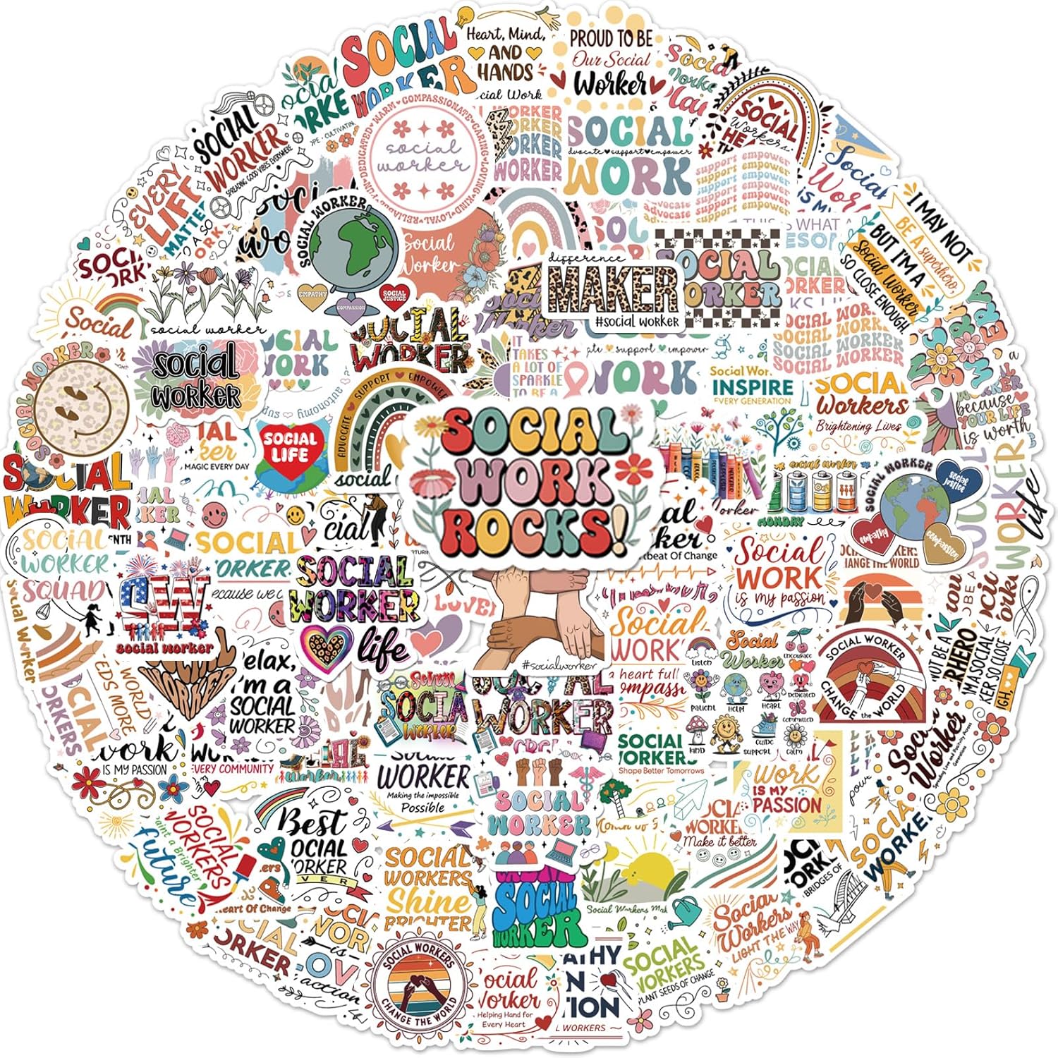 Amazon.com: Eclazul Social Worker Gifts Stickers - 100 Pcs Social Work ...