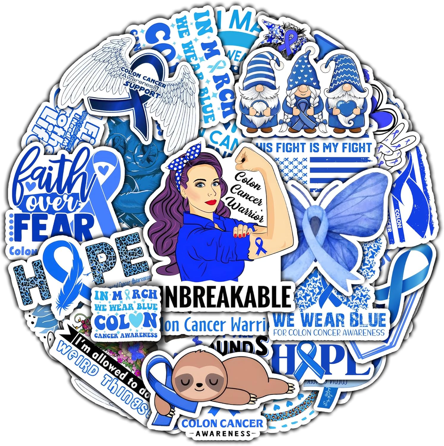 Amazon.com: BIGZORO Pack 50 PCS Colon Cancer Awareness Stickers ...