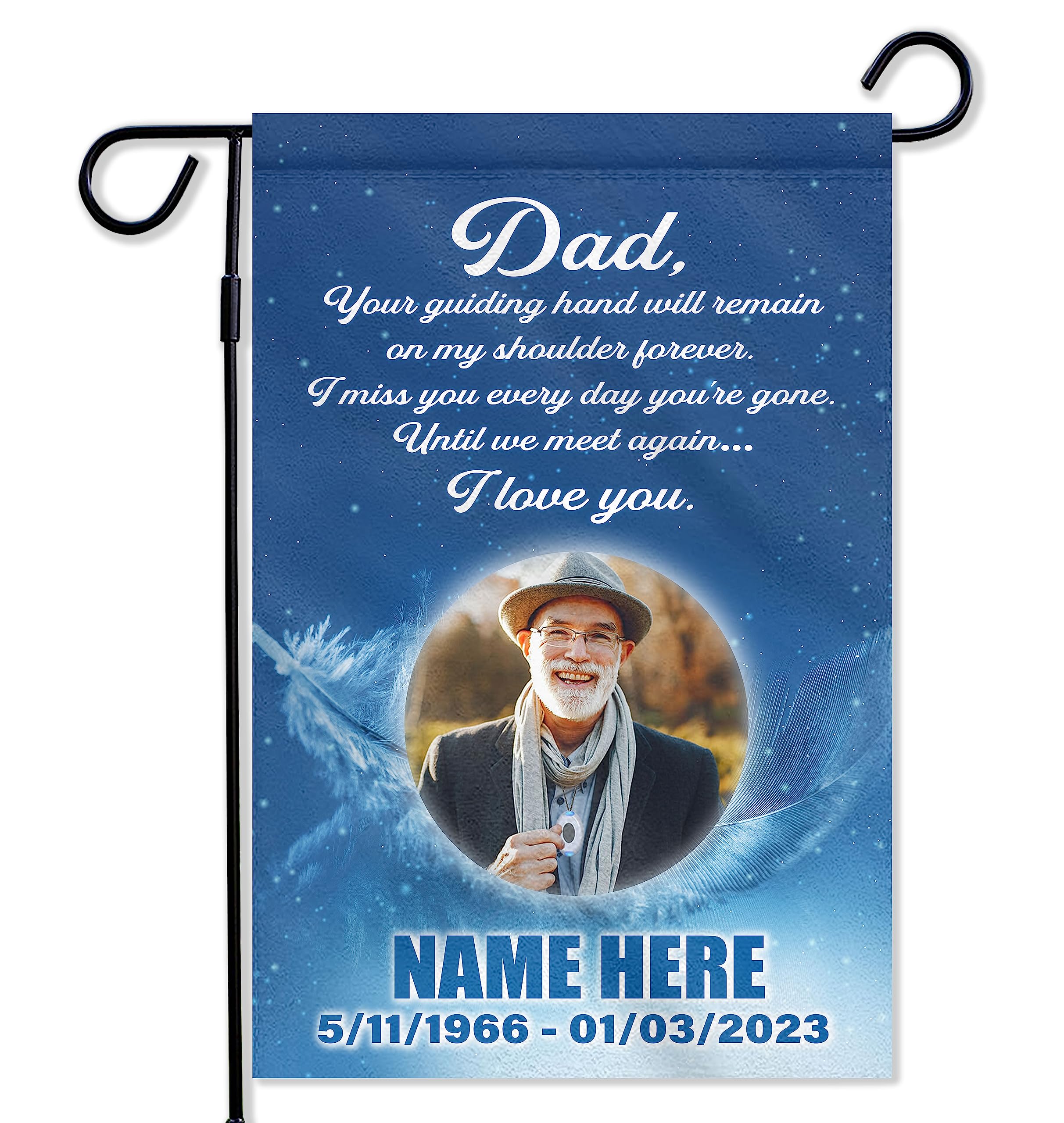 Amazon.com : Personalized Memorial Flag 12x18 Inches Double Sided for ...