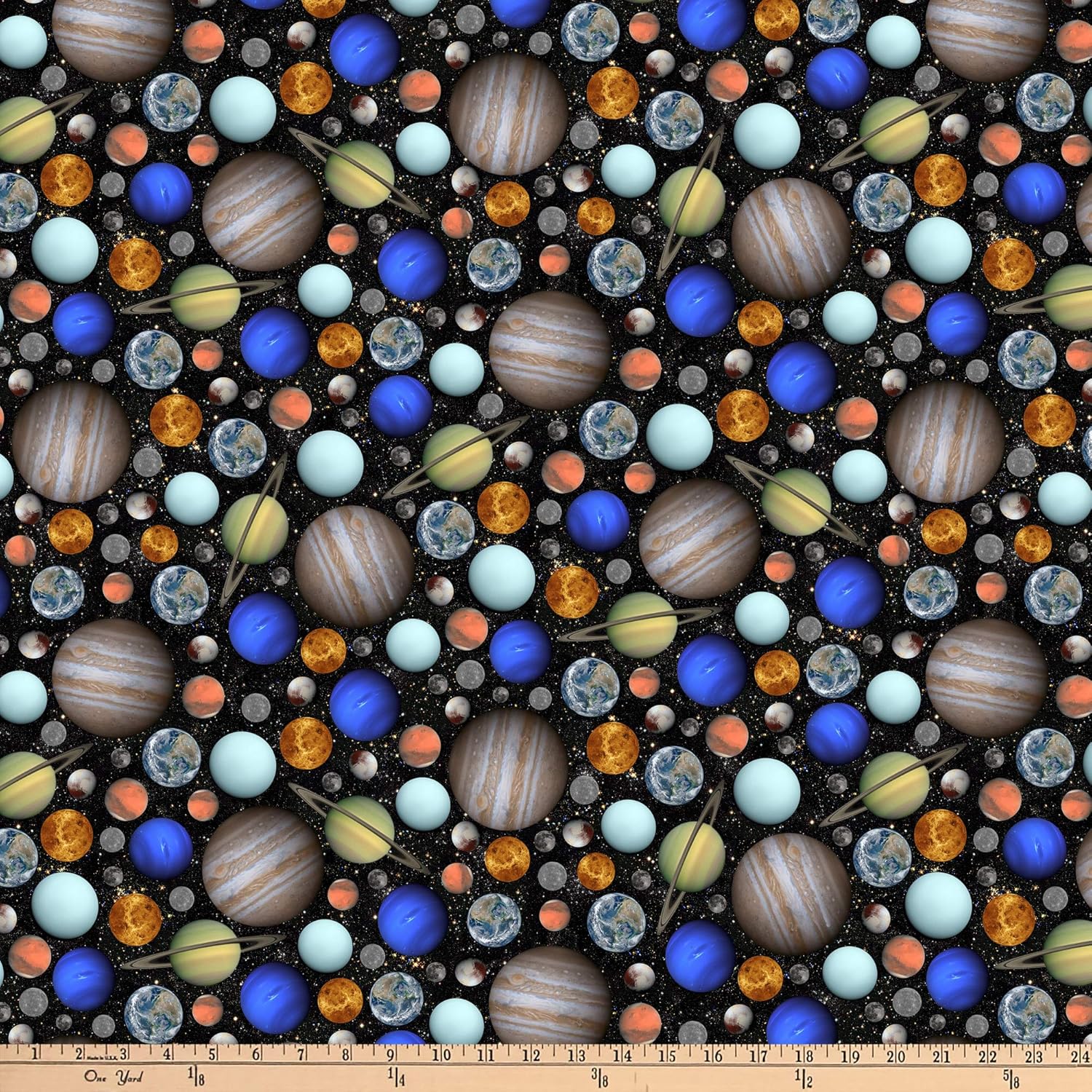 Amazon.com: Shannon Hoffman Digital Minky Cuddle Celestials, Fabric by ...