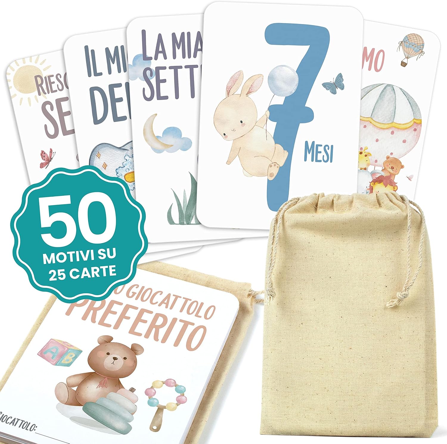 CONTRAXT Milestone baby cards italiano. Mesi neonato per foto Maby ...