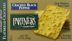 Partners Flatbread Style Crackers, Cracked Black Pepper, 5.8-Ounce ...