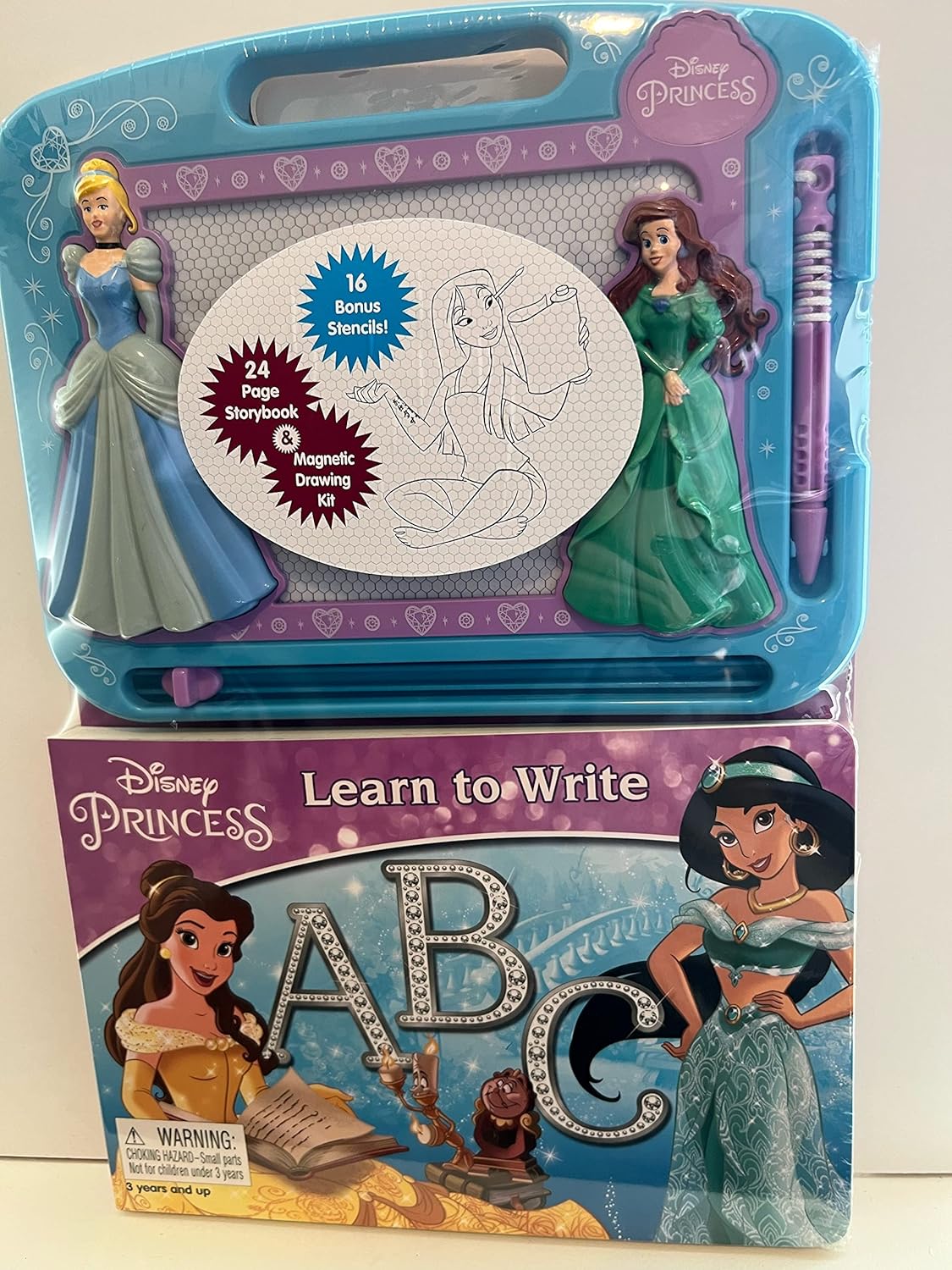 Amazon.com: Disney Princess Learn to Write Etch Magnetic Board and Book ...