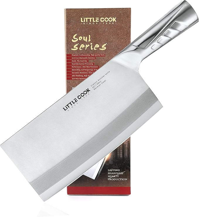 Amazon.com: Meat cleaver, Little Cook 8 inch cleaver knife, Stainless ...