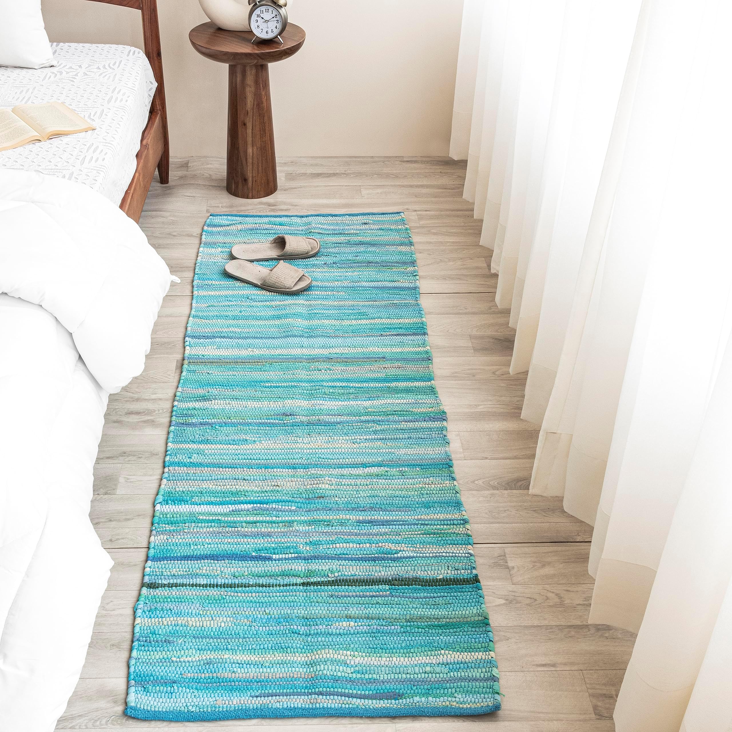 Amazon.com: Teal Runner Rug for Hallway 2x6,Daisy Floral Flowers and ...