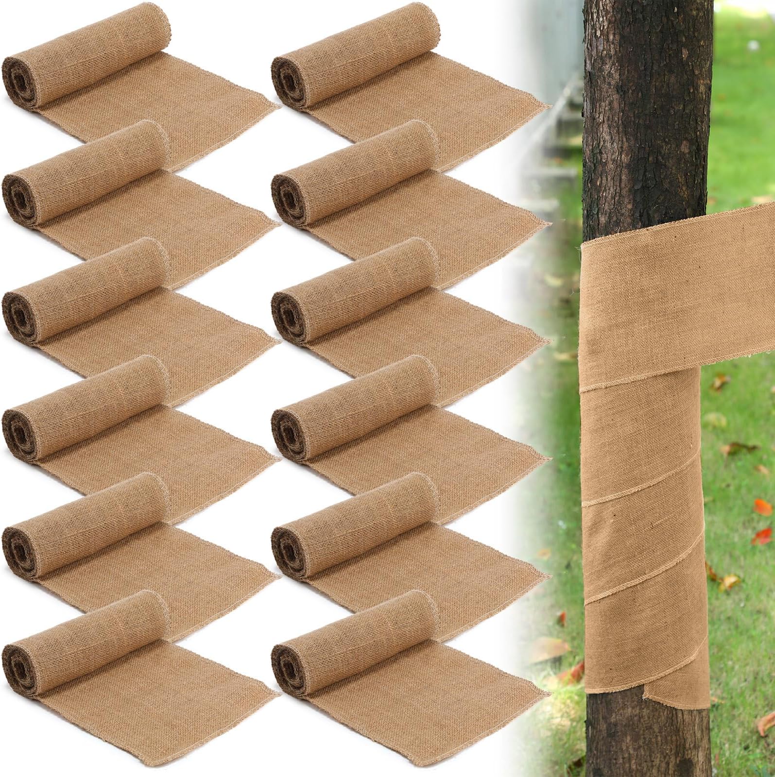 Amazon.com : SUNOYA Natural Burlap Tree Wrap Bandage, 6 Rolls 4.7" Wide ...