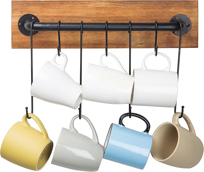 Amazon.com: MyGift Wall Mounted Rustic Brown Solid Wood Kitchen Hand ...