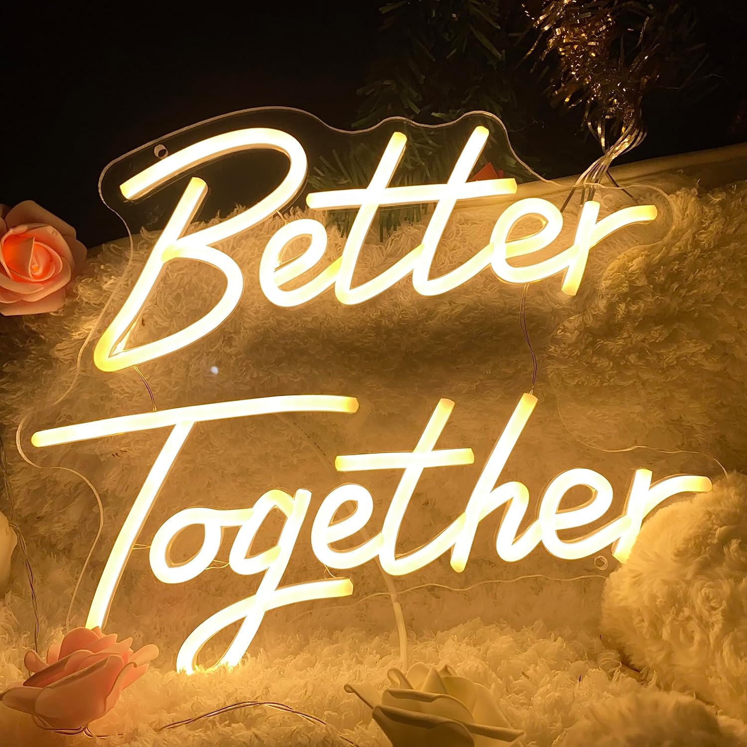 Amazon.com: ZPLNOSIN Better Together Neon Sign for Wall Decor, USB ...