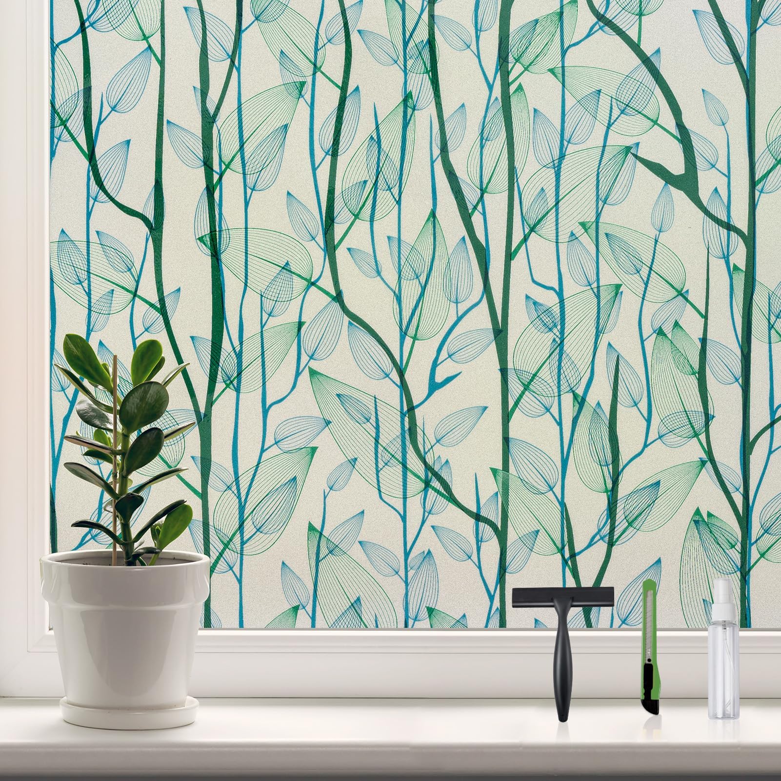 Amazon.com: DKTIE Stained Glass Window Film with Installation Kit - Non ...