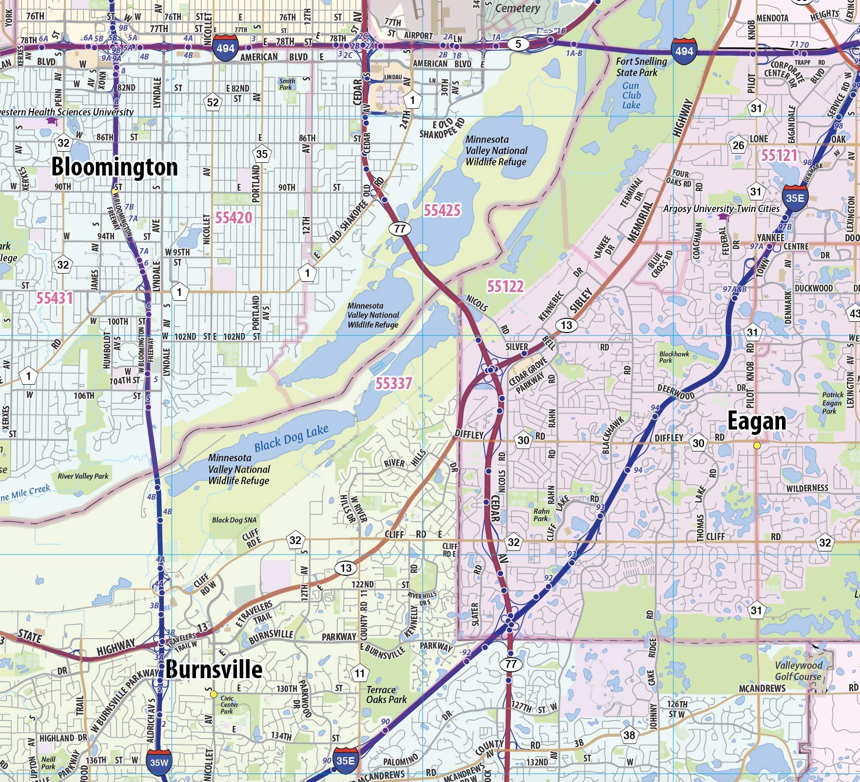 Twin Cities Metro Map With