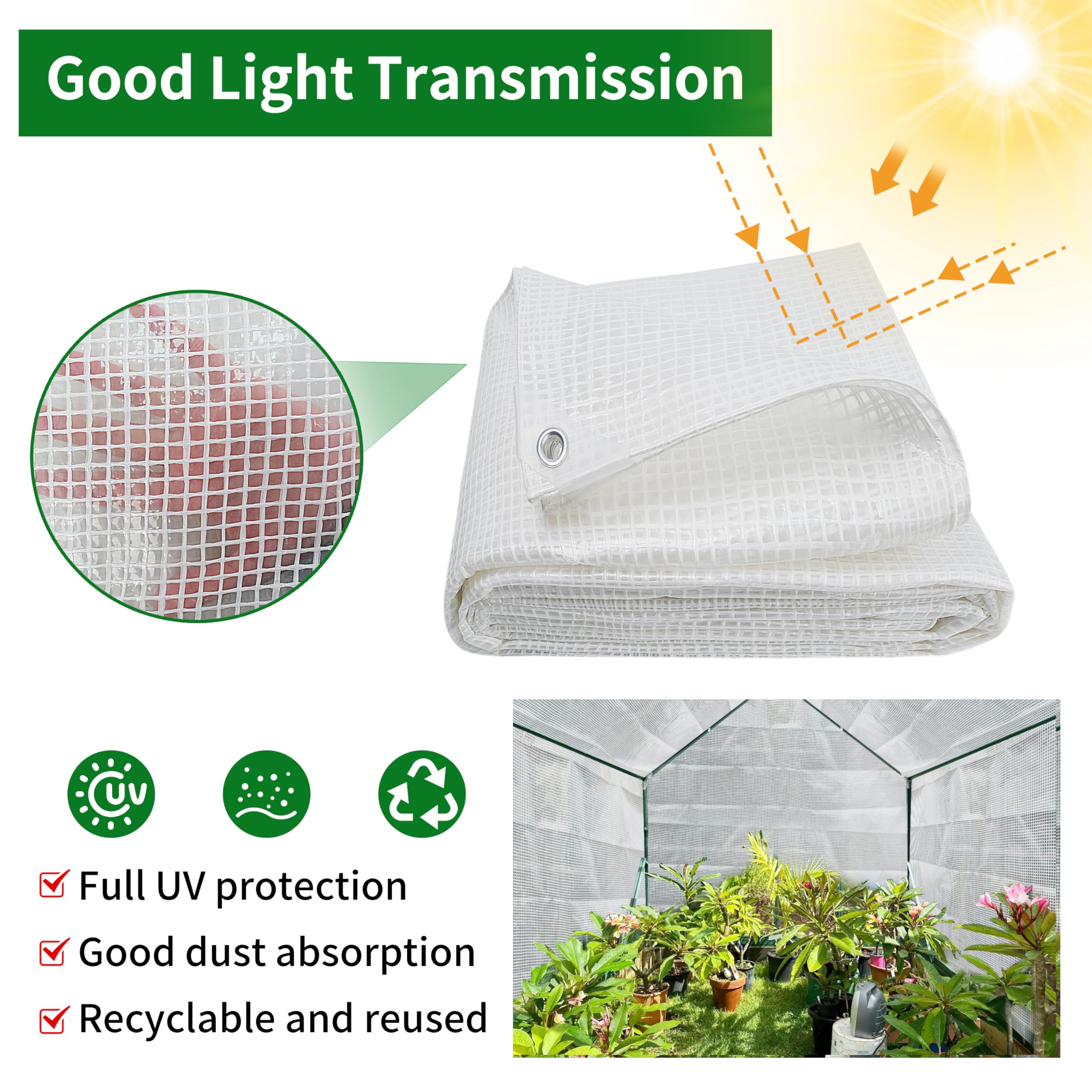 Snapklik.com : RAINDEWAY 14mil Clear Tarp Waterproof For Green House ...