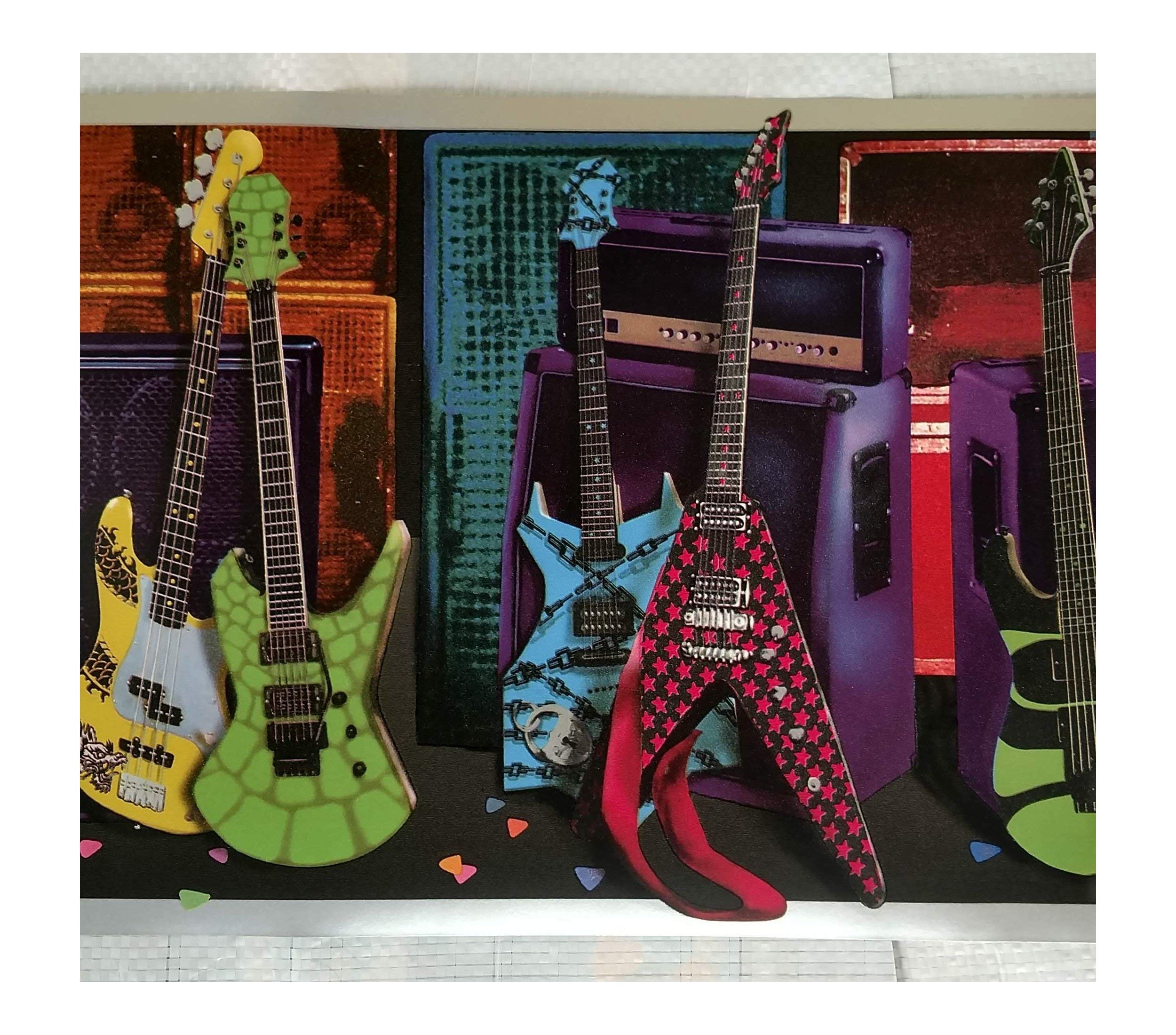 Black Guitar Wallpaper Border