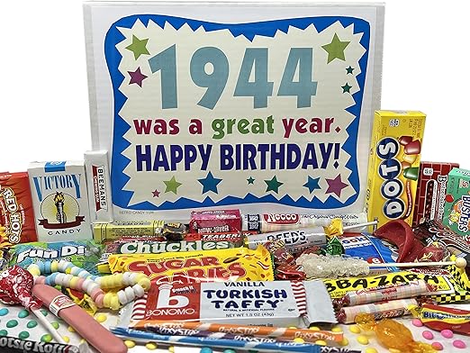 Amazon.com : RETRO CANDY YUM ~ 1944 82nd Birthday Gift Box of Nostalgic ...