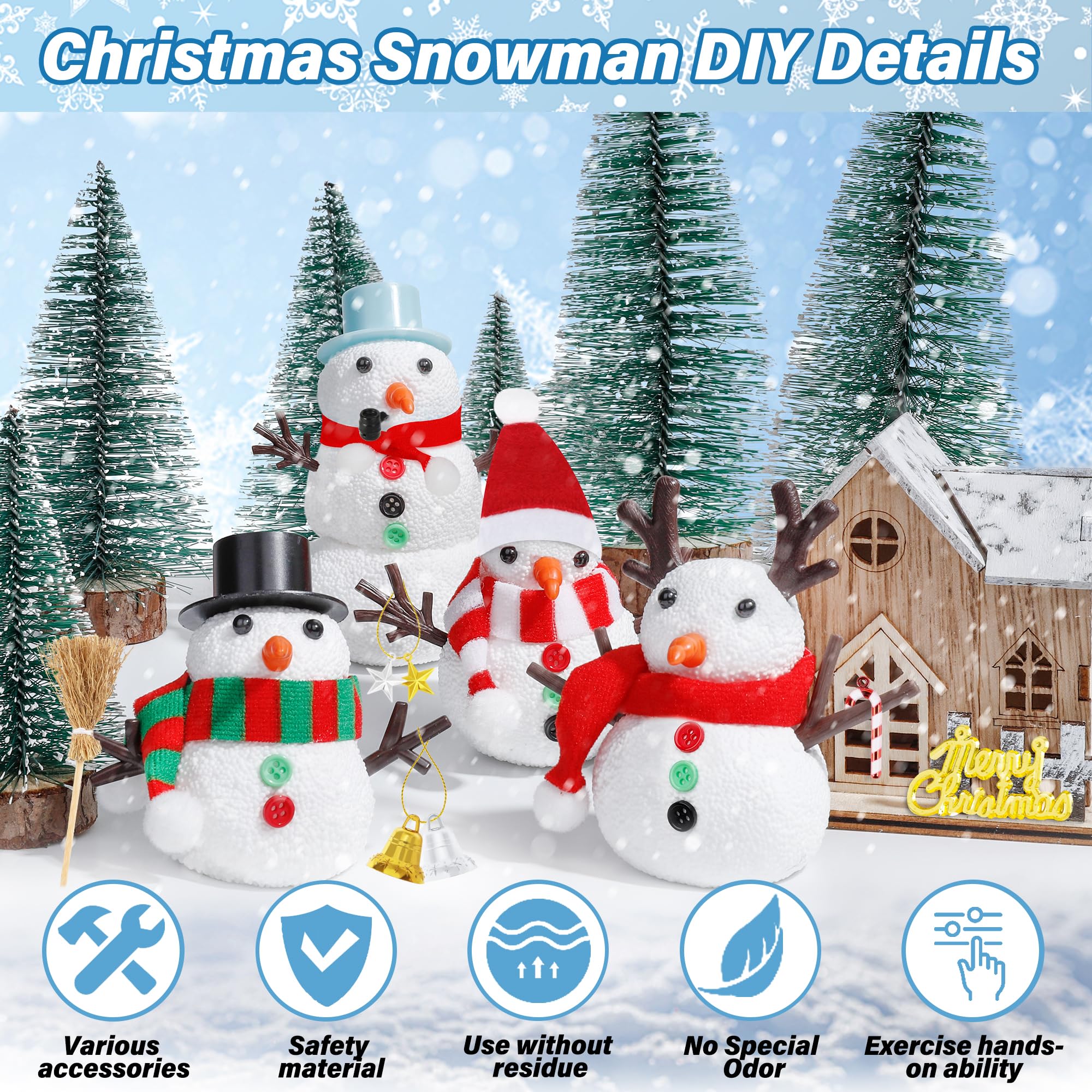 Snapklik.com : 6 Pack Snowman Kit, Christmas Craft DIY For Kids, Build ...