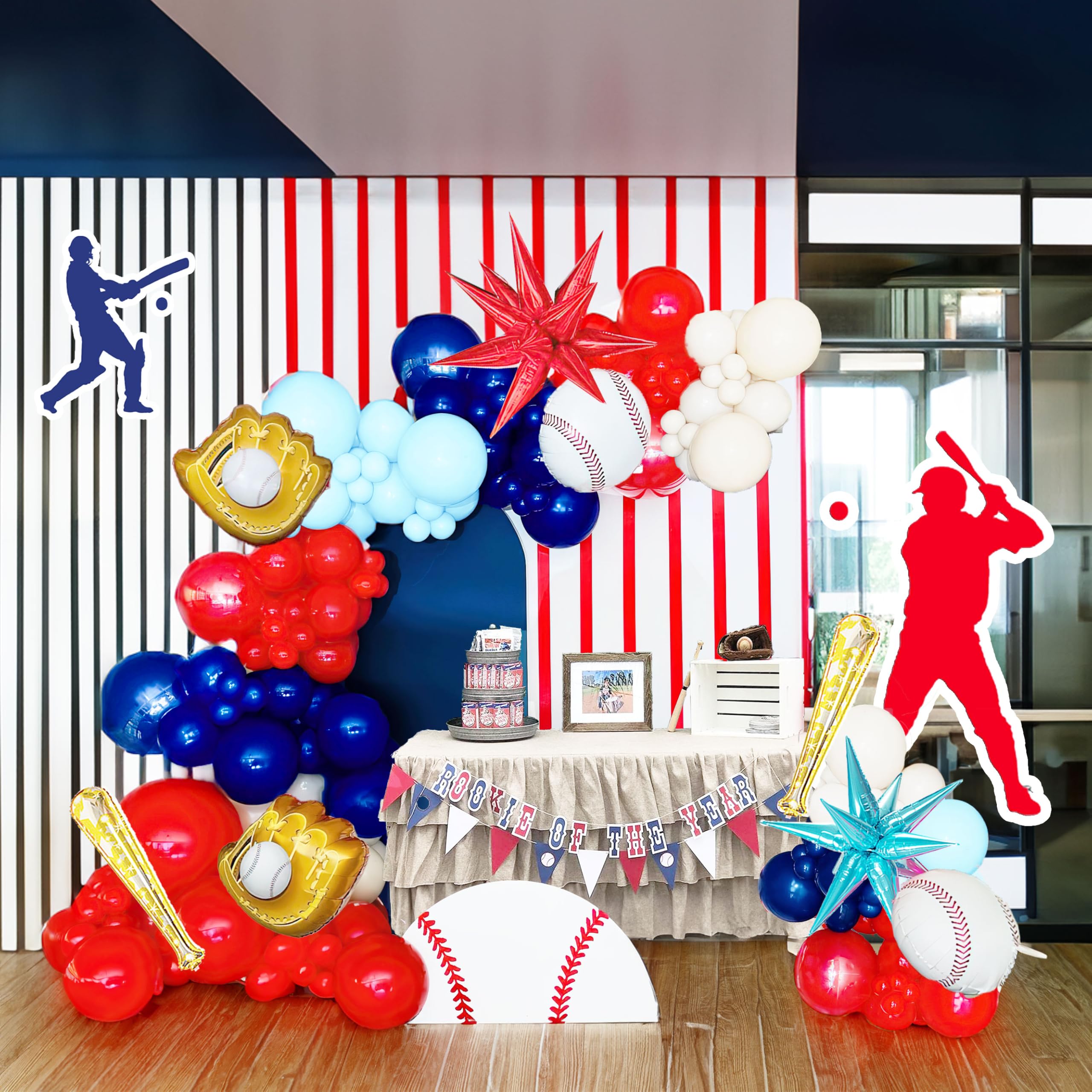 Amazon.com: Baseball Balloon garland kit 170pcs Navy Blue Red White and ...
