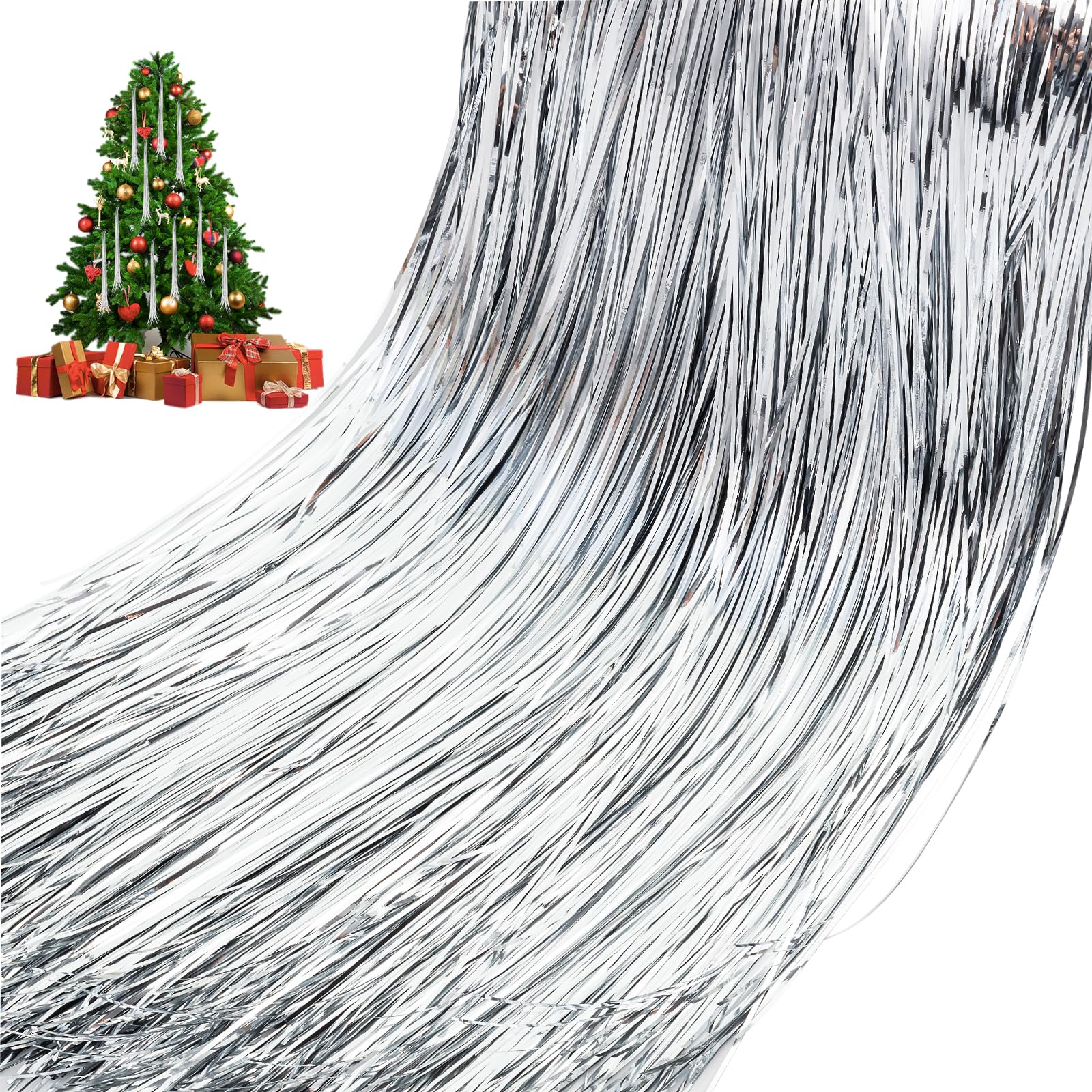 Amazon.com: HTZNHXT 5000 Strands Christmas Tinsel Icicles, 18 in Shiny ...