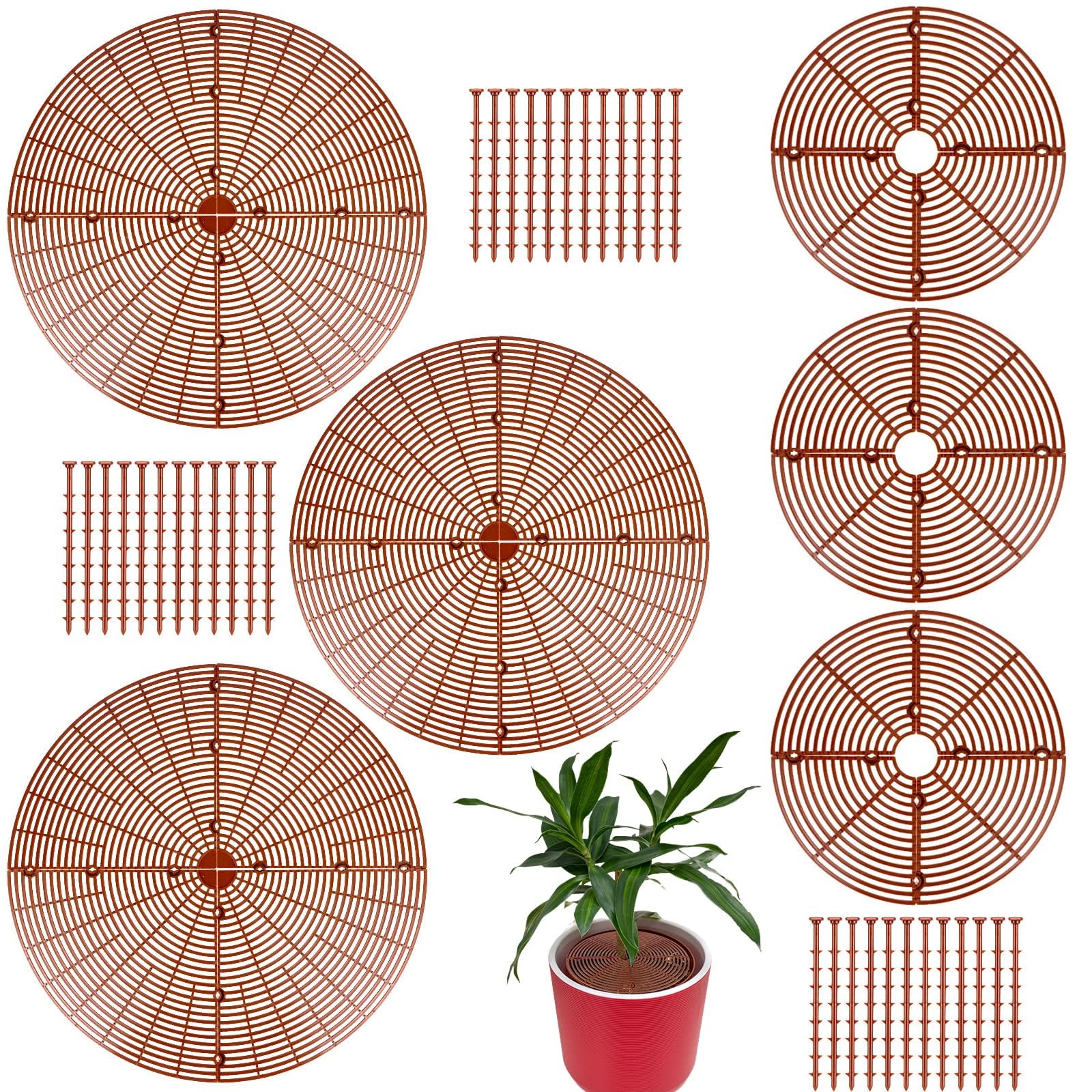 Amazon.com: 6 Pcs Plant Pot Grid Soil Protector Covers 11.8 Inch 20.8 ...