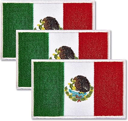 Amazon.com: ZXvZYT 3 Pack Mexico Flag Embroidered Patches Mexican Flags ...