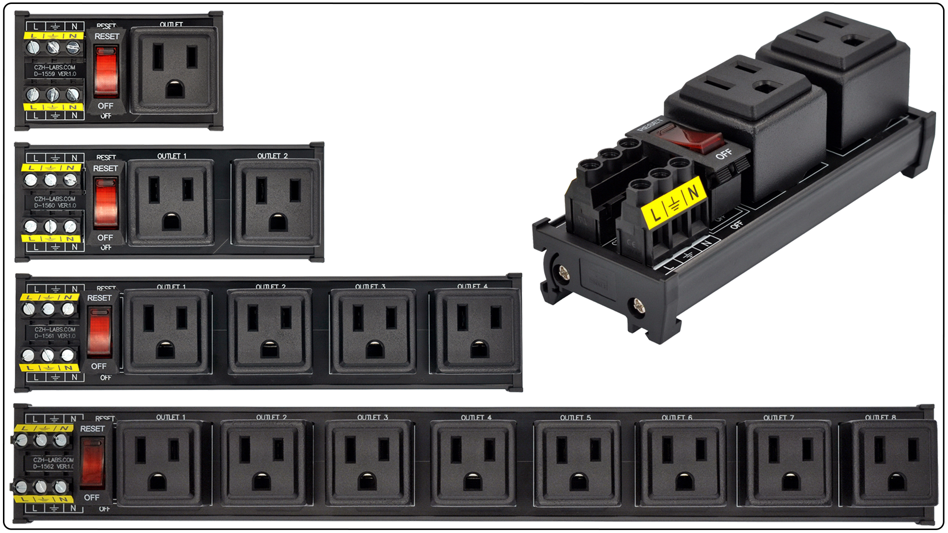 Rj45 Breakout Board 4-Channel Power Distribution Module - Rocker Switch ...