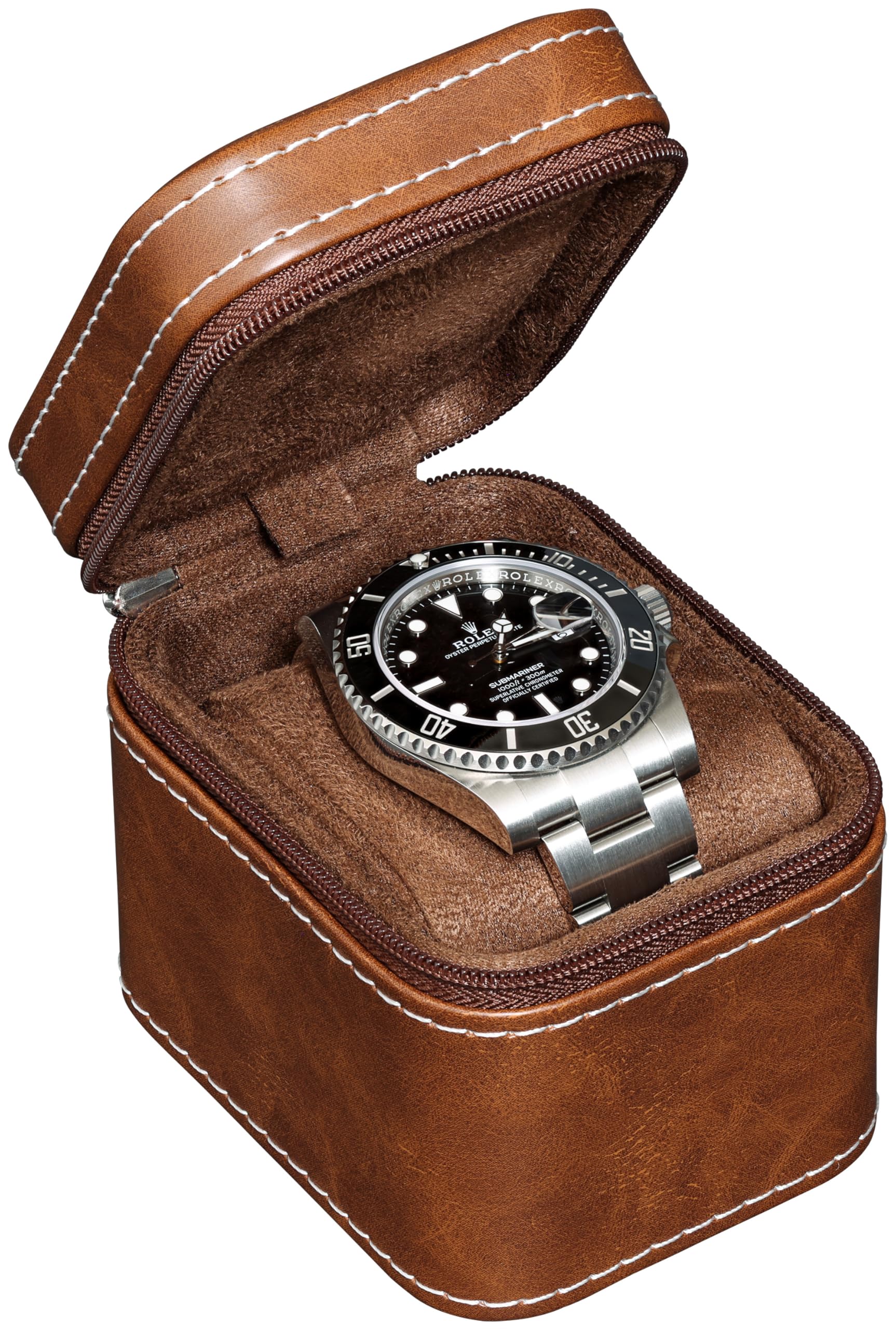 Amazon.com: ROTHWELL Single Watch Travel Case | Compact PU Leather ...