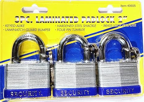 Harbor Freight Tools 3 Piece 2" Keyed-Alike Padlocks - Amazon.com