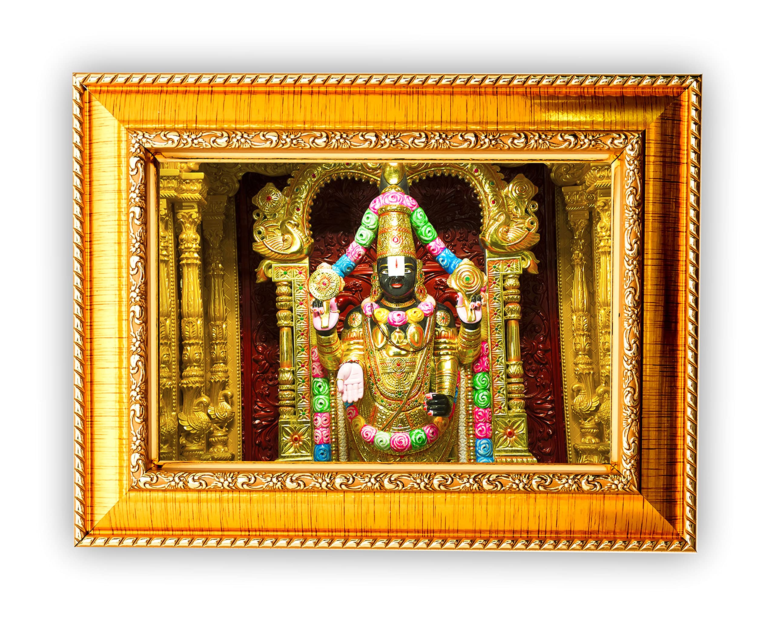 Buy Golden Gods Lord MAHALakshmi GaneshJI HD Photo Frame, LaxmiJI Photo ...