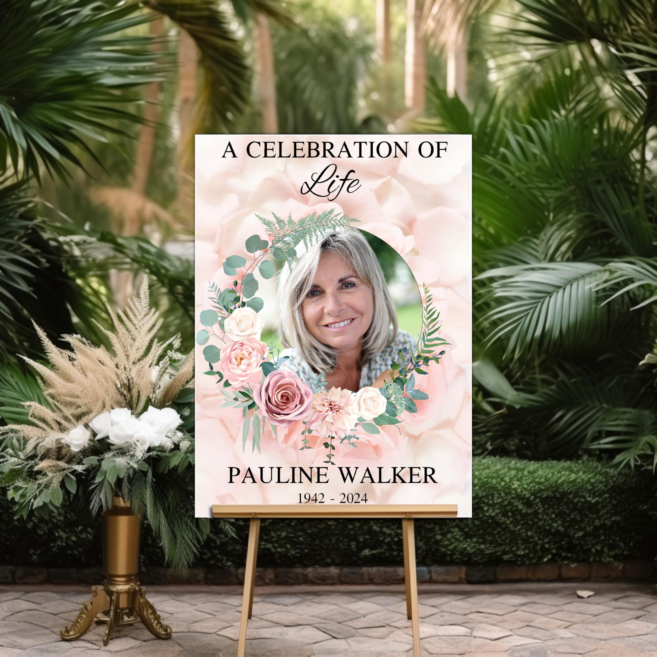 Personalised Memorial celebration of life Photo Poster Banner. Funeral ...