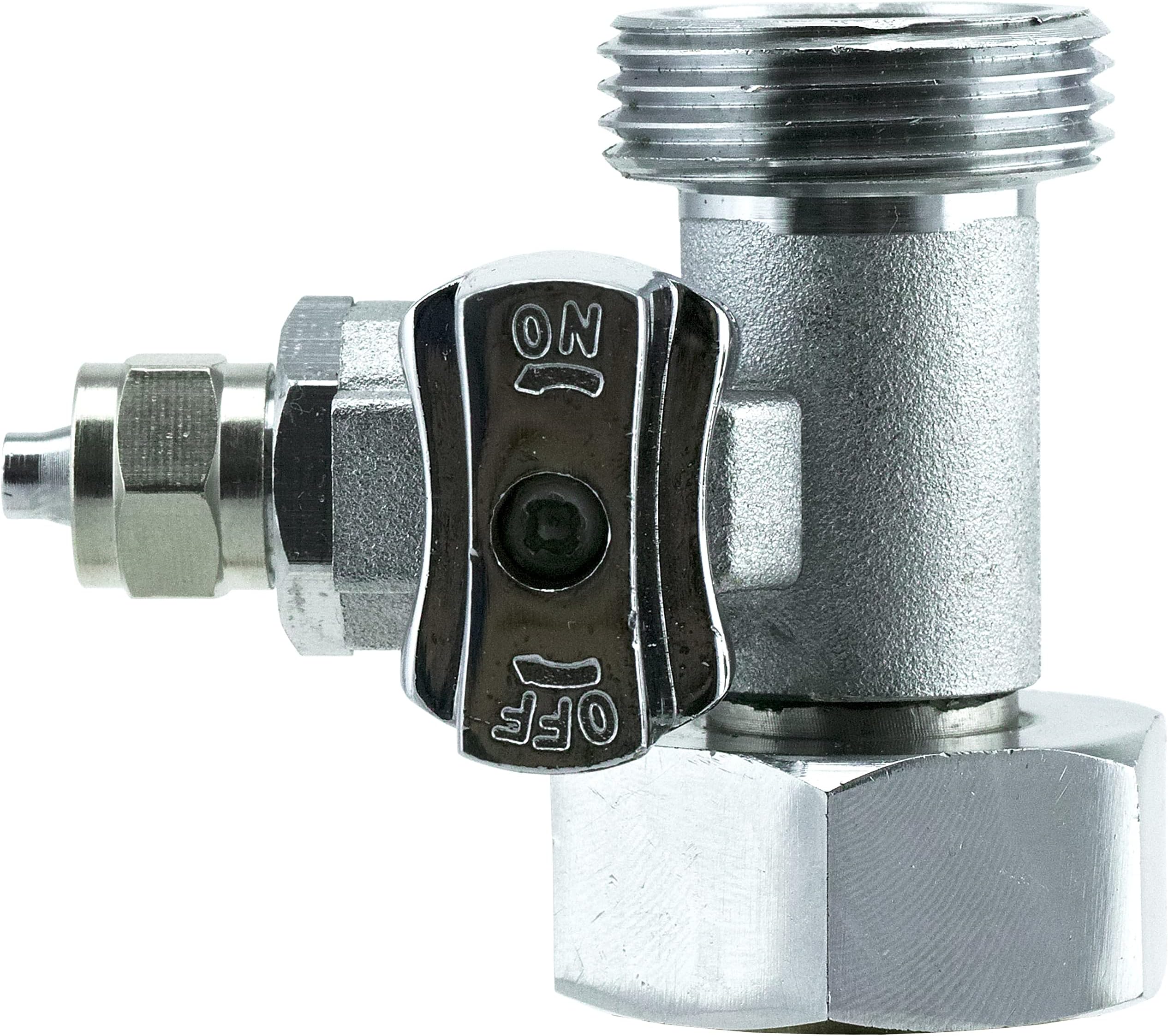 T-Stück 3/8x3/8x1/4" Schlauch Wasseranschluß m. Absperrhahn Adapter zum ...