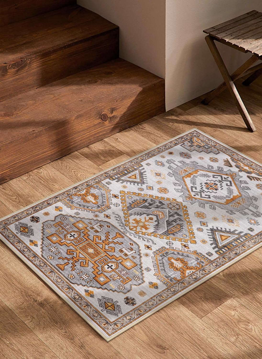 Amazon.com: Lahome Oriental 2x3 Kitchen Rug,Gold and Grey Indoor Front ...