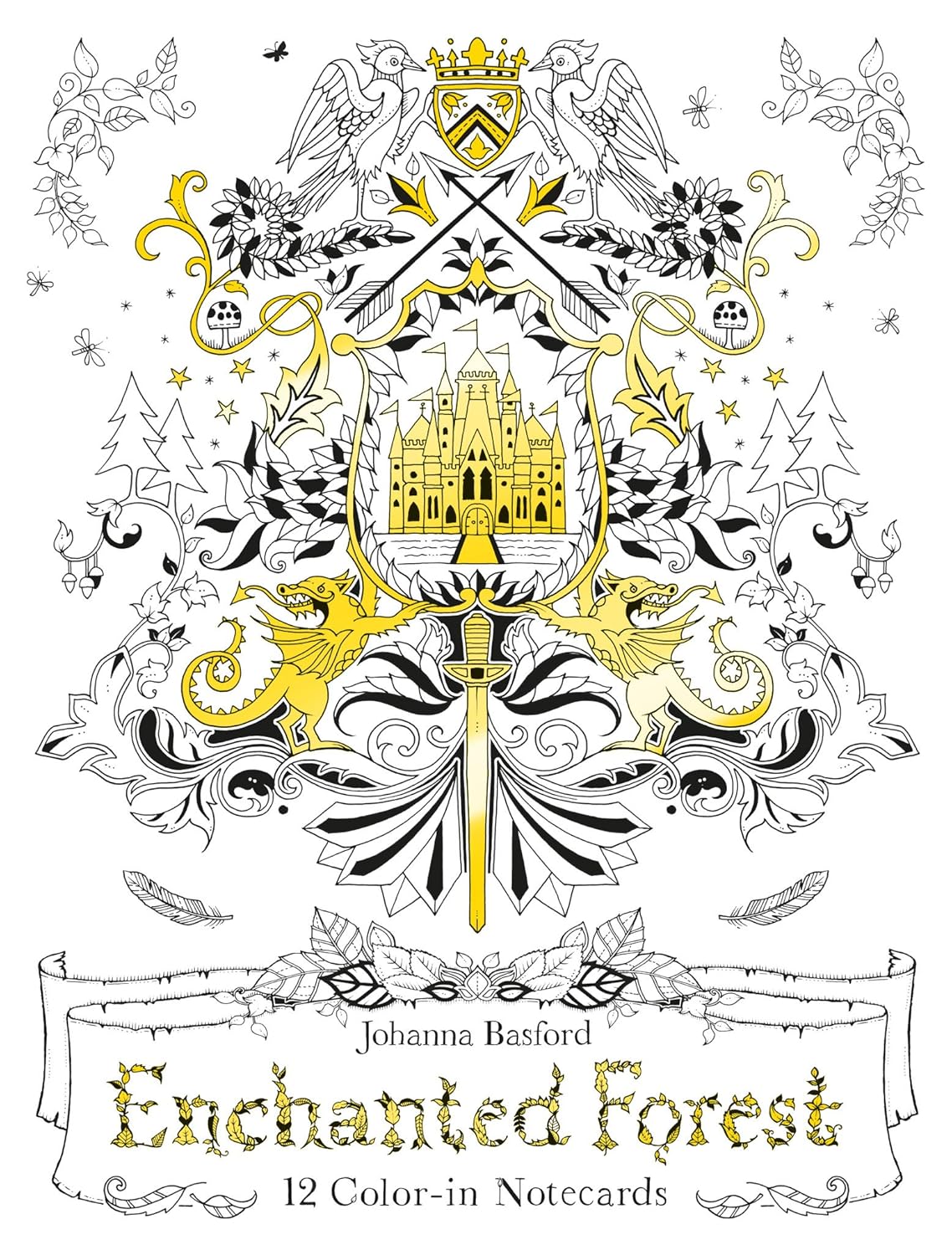 Enchanted Forest: 12 Color-in Notecards: Enchanted Forest: 12 Notecards ...