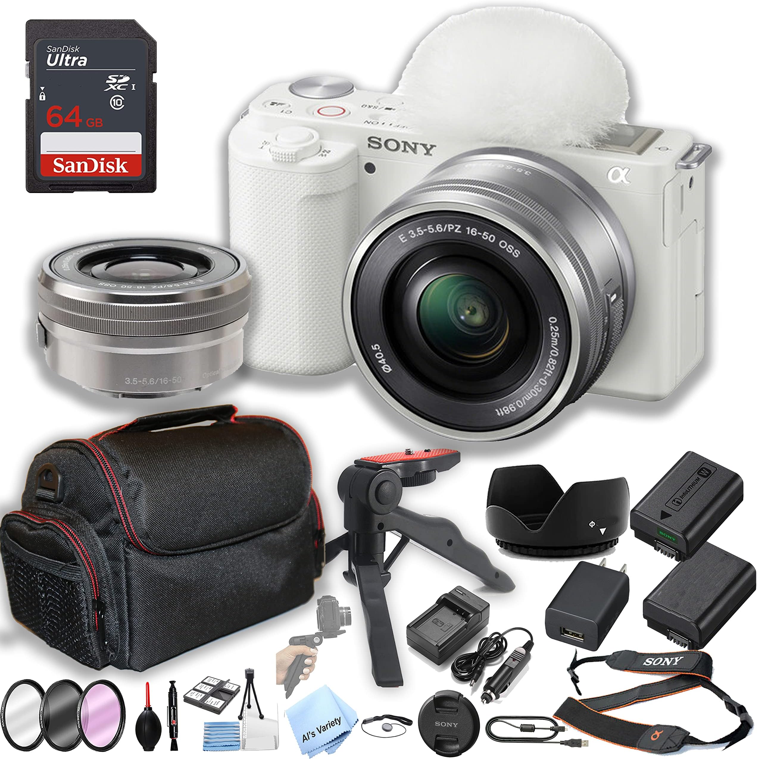 Amazon.com : Sony ZV-E10 (White) Mirrorless Camera with 16-50mm Lens ...