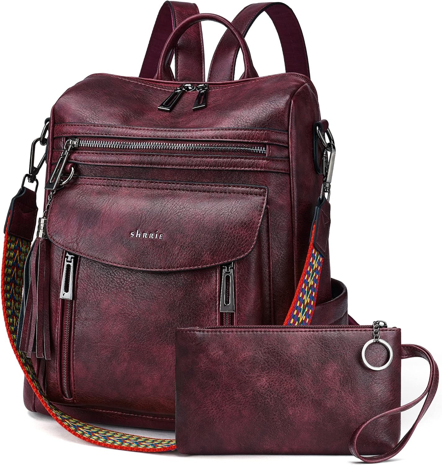 Amazon.com: Shrrie Backpack Purse for Women Fashion Leather Backpack ...