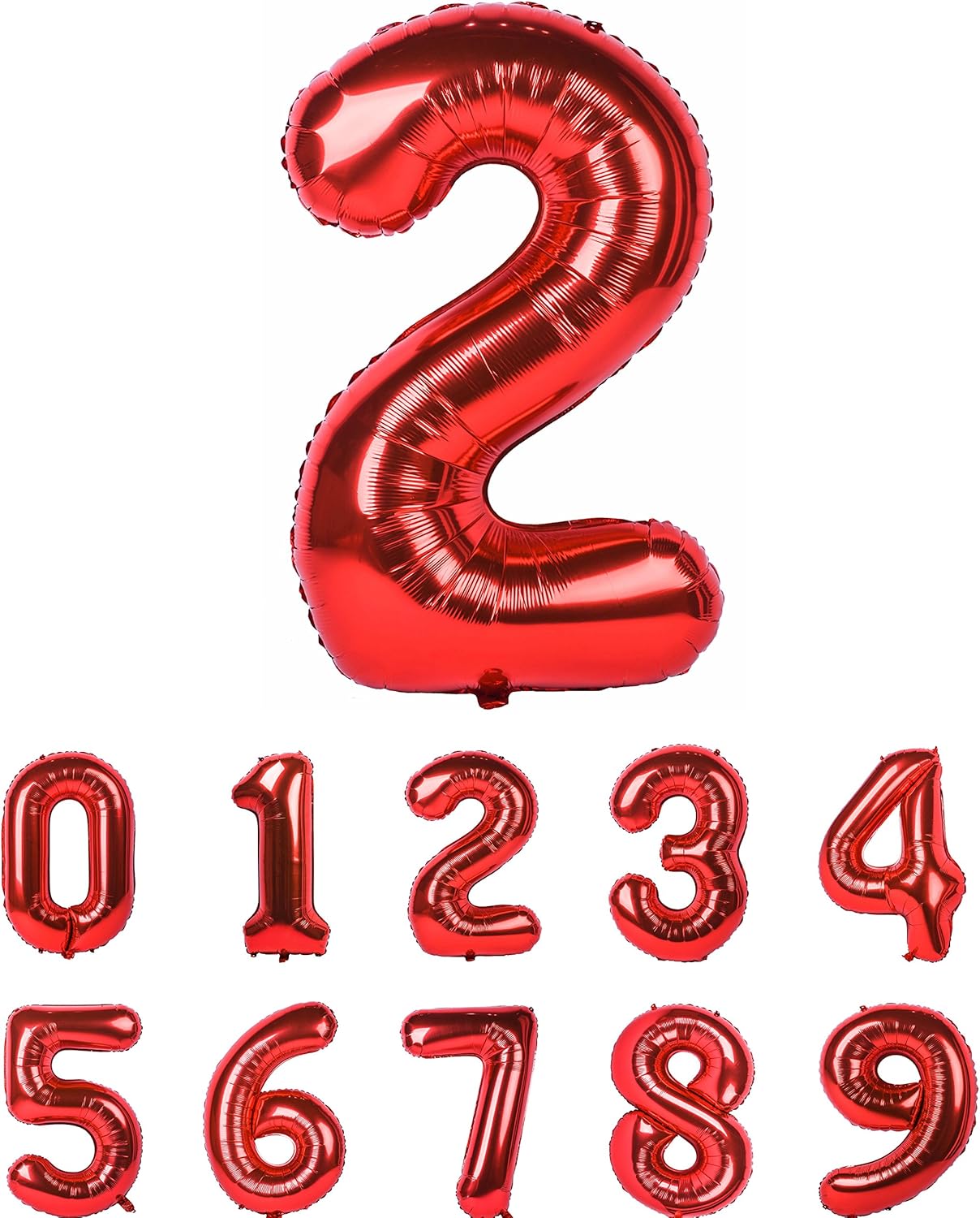 Amazon.com: 40 inch Birthday Party Balloon Red Numbers Mylar ...