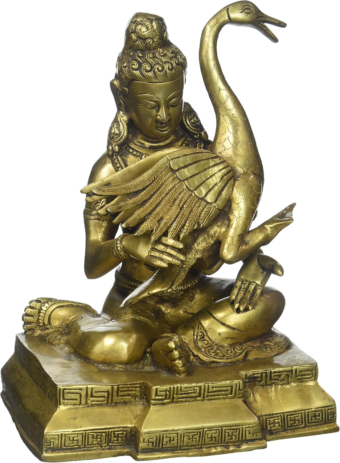 Kindness Personified (Buddha and The Swan) - Brass Statue