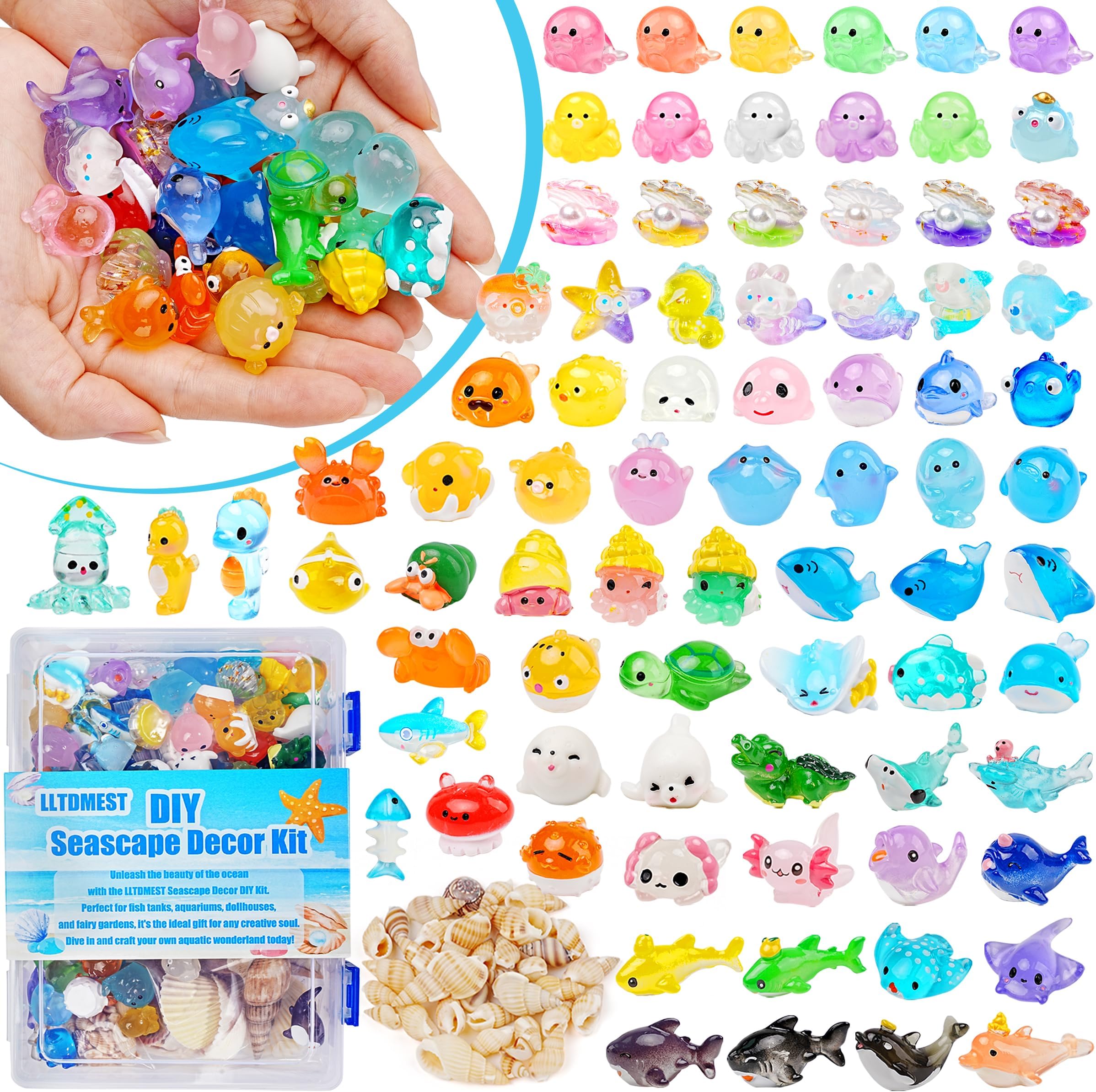 Amazon.com: 100+pcs Ocean Mini Resin Animals 78 Styles Tiny Sea Resin ...