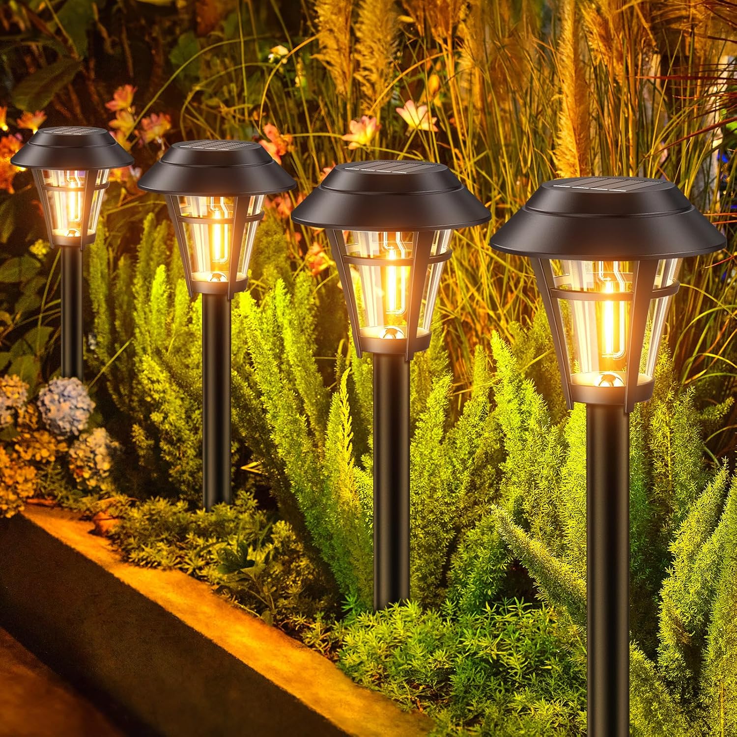 Solar Pathway Lights Outdoor, 10 Pack Solar Lights Outdoor Waterproof ...
