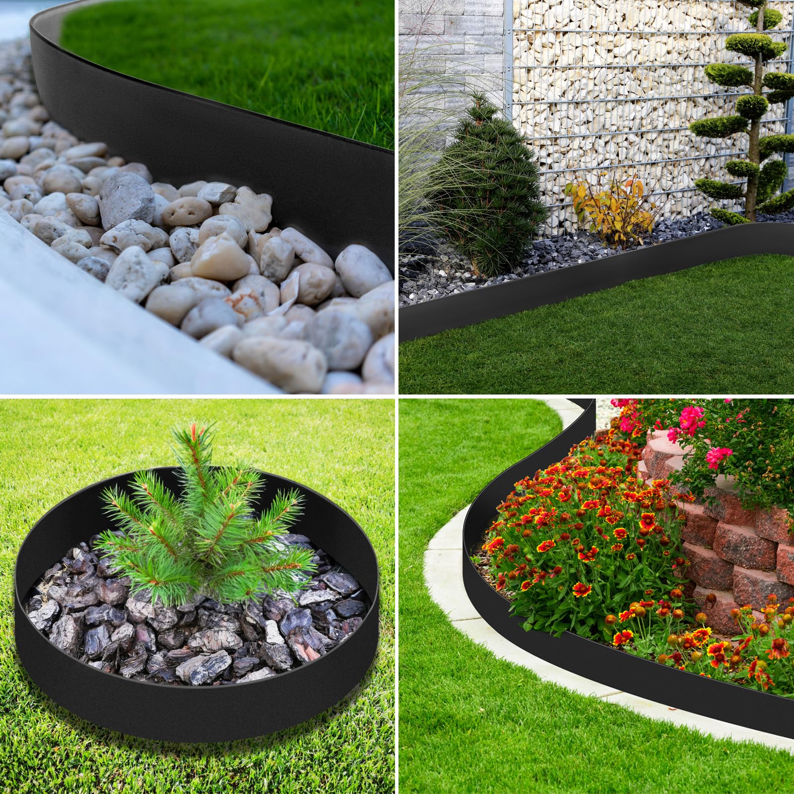 Snapklik.com : LAVEVE Landscape Edging Galvanized Steel Black, Hammer ...